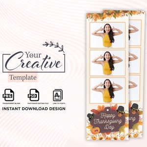 Fall 2x6 Photo Booth Template for Thanksgiving Friendsgiving - Etsy