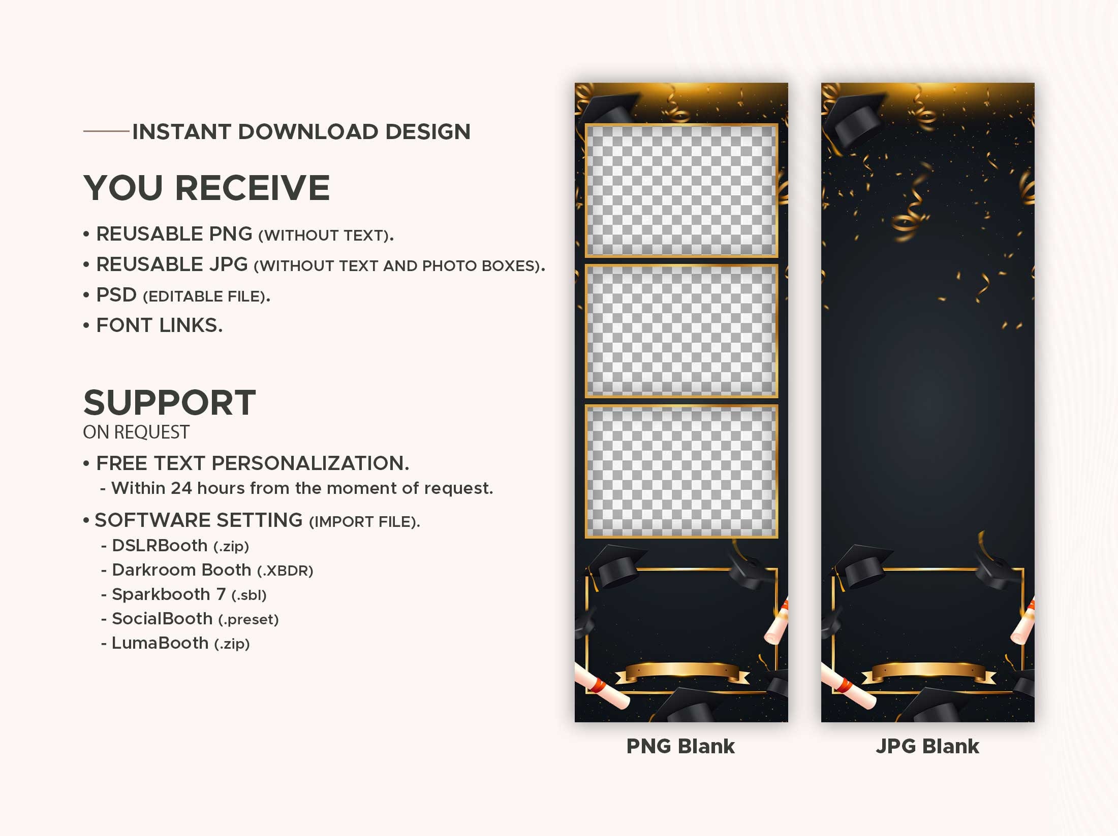 Graduation Photo Booth Template, Graduation Photobooth Template, Class ...