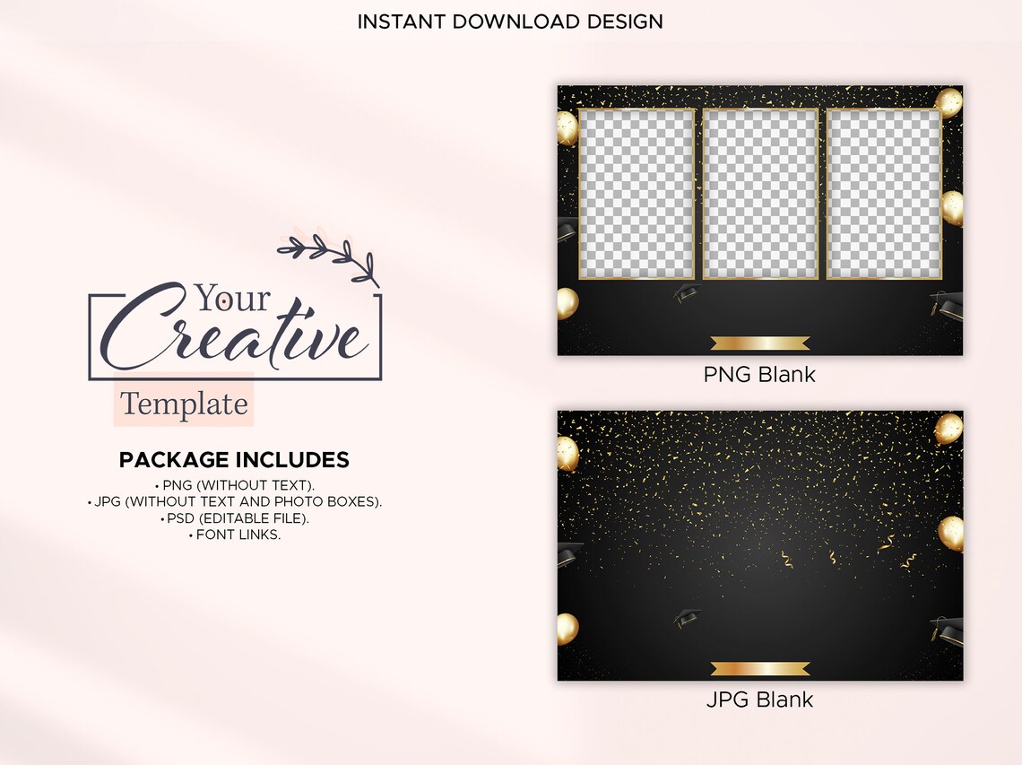 Graduation Photo Booth Template, Graduation Photobooth Template, Class ...