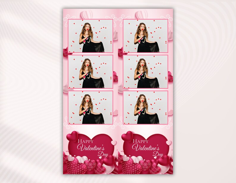 Hearts Valentine's Photo Booth Template, Valentine's Day Photo Booth ...