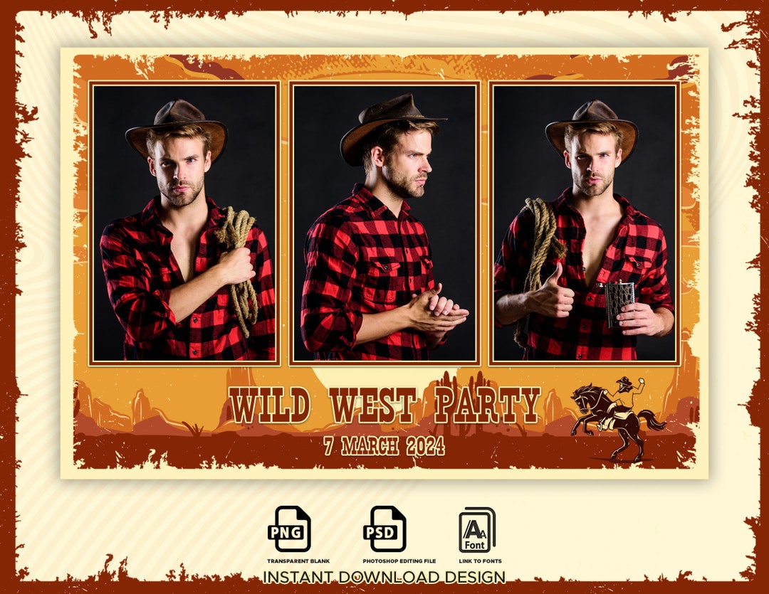 Wild West Photo Booth Template Photo Booth Template Western - Etsy