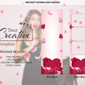 Hearts Valentine's Photo Booth Template, Valentine's Day Photo Booth ...