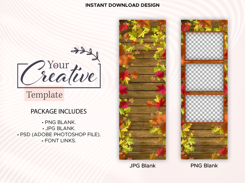 Fall Photo Booth Template, Autumn Wedding Photo Booth Template, Fall ...