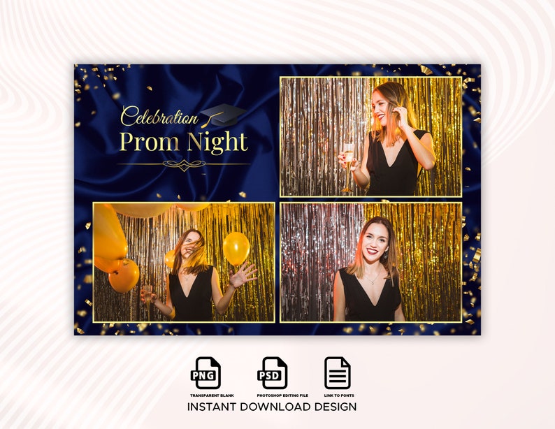 Graduation Photo Booth Template, Prom Night Photo Booth Template, Class ...