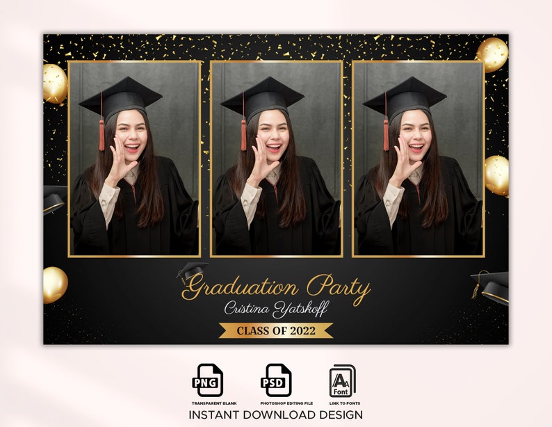Graduation Photo Booth Template Graduation Photobooth - Etsy
