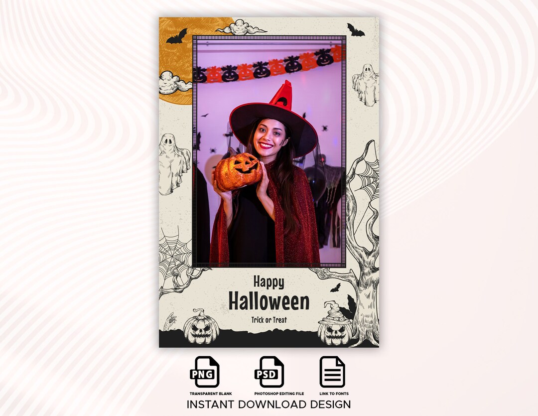Halloween Photobooth Template, Happy Halloween Photo Booth Template ...