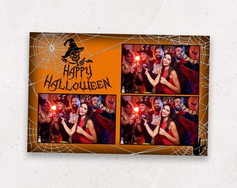 Halloween Photobooth Template | Spooky Party Photo Booth Overlay | 2x6 ...