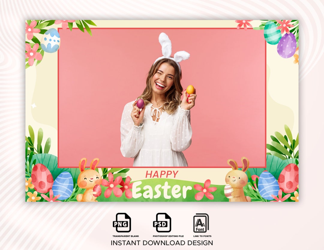 Easter Photo Booth Template Photo Booth Template Happy Easter - Etsy
