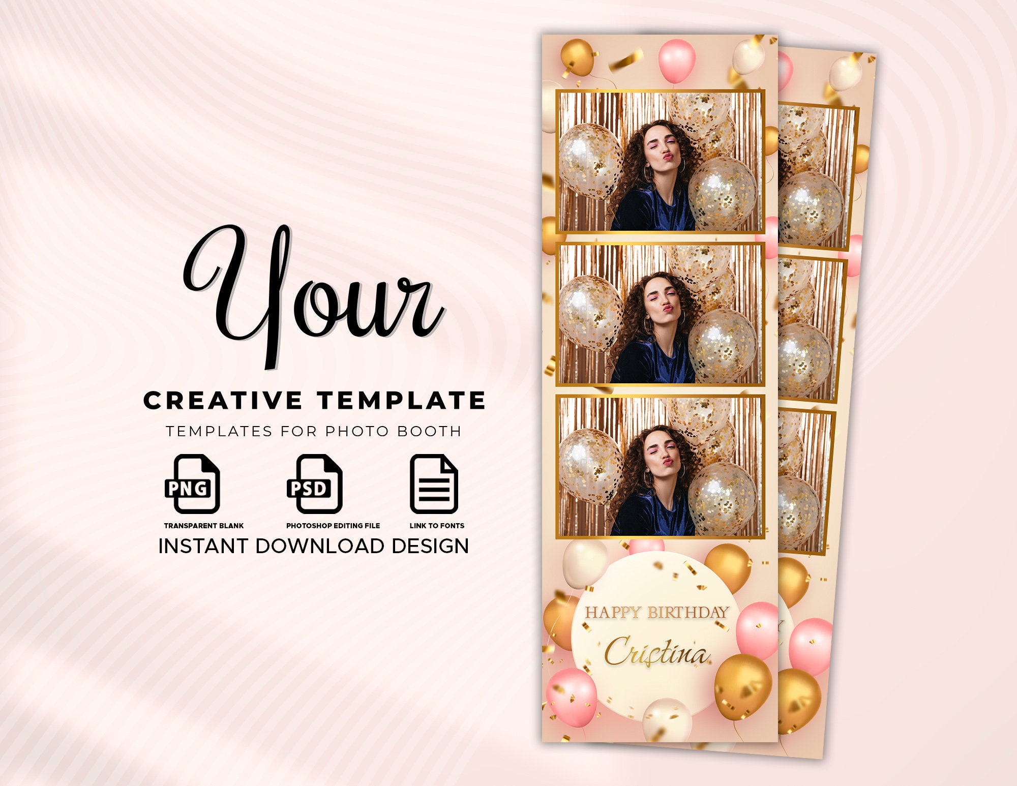 Birthday Photo Booth Template, Photo Booth Template, Photo Booth ...