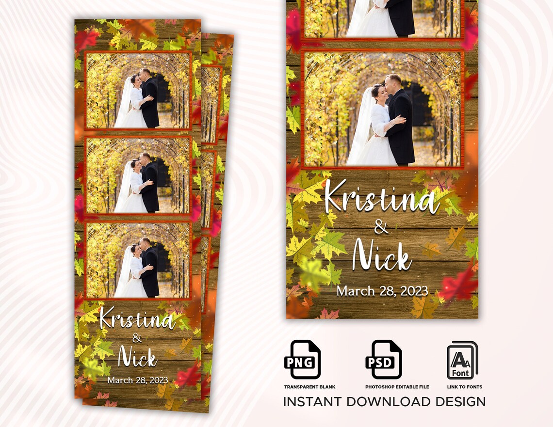Fall Photo Booth Template Autumn Wedding Photo Booth - Etsy