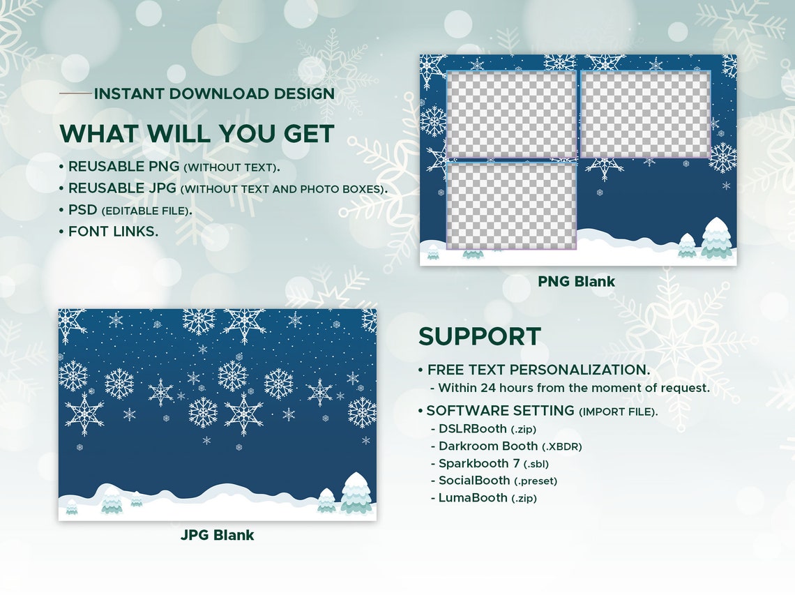 Photo Booth Template, Winter Wonderland Photo Booth Template ...