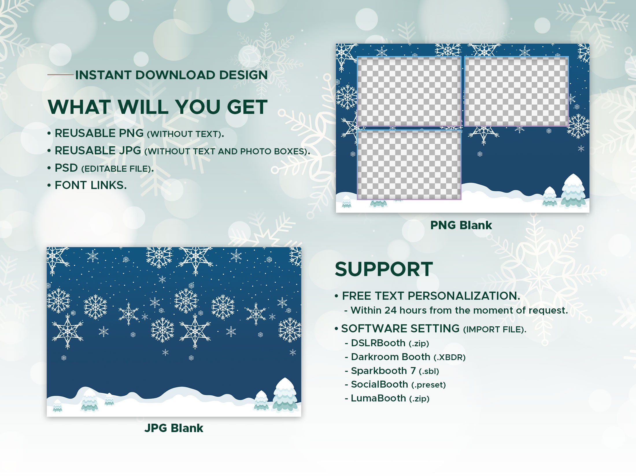 Photo Booth Template, Winter Wonderland Photo Booth Template ...