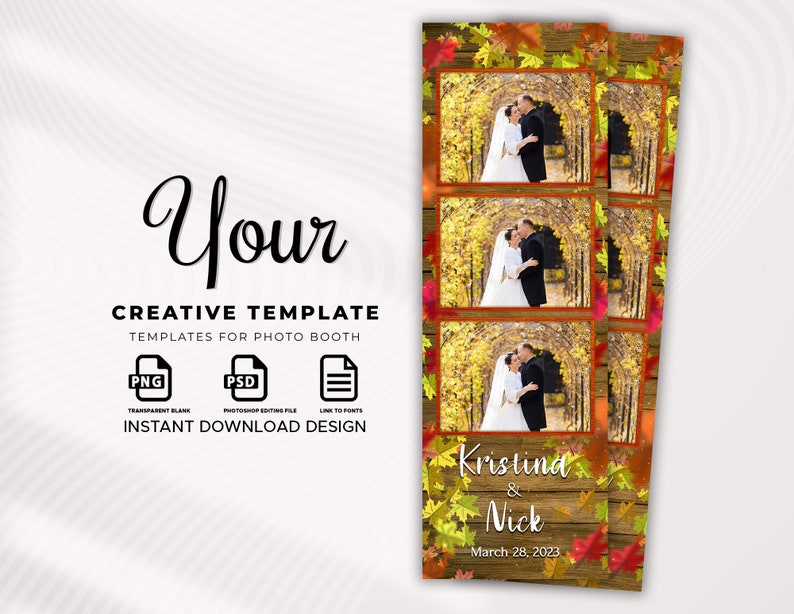 Fall Photo Booth Template, Autumn Wedding Photo Booth Template, Fall ...