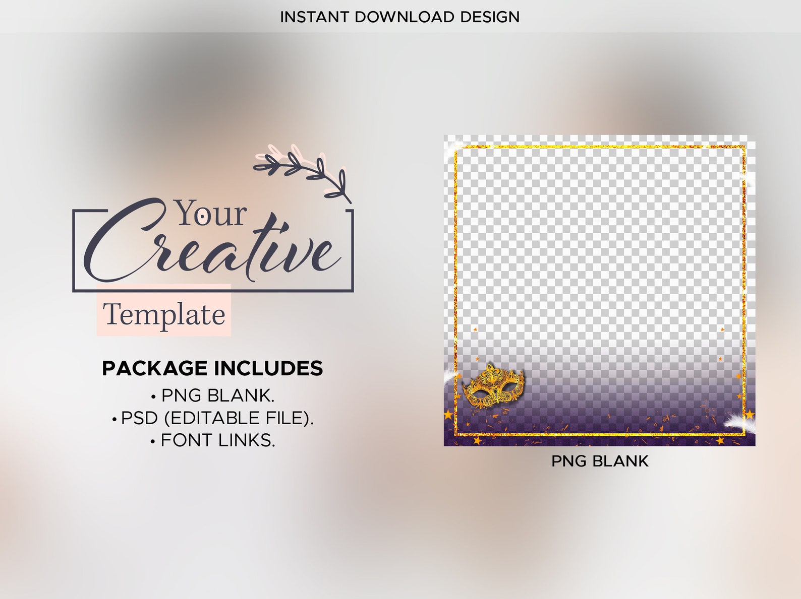 Masquerade 360 Booth Overlay, Mardi Gras 360 Booth Template, 360 Booth ...