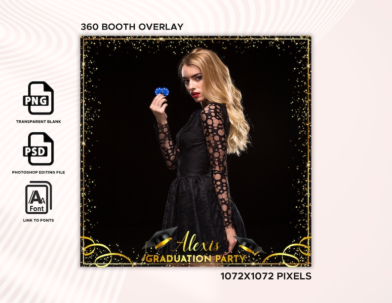 Graduation 360 Booth Overlay, Class of 360 Booth Template, 360 Booth ...