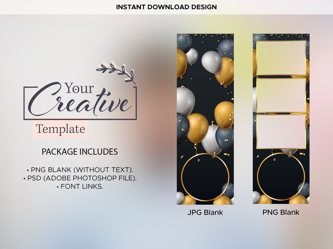 Photo Booth Template, Birthday Photo Booth Template, Party Birthday ...