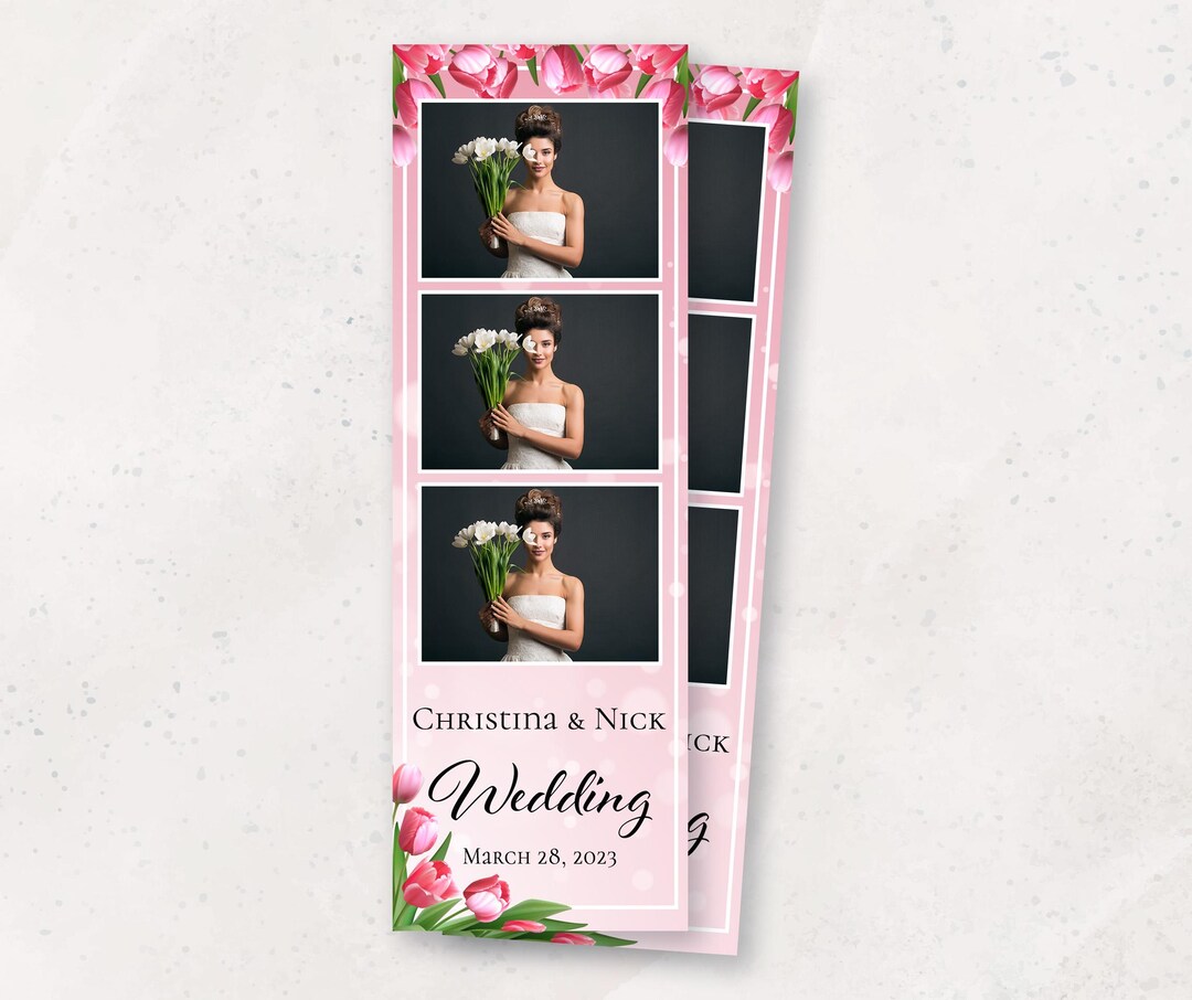 Wedding Photobooth Template | Spring Tulip Wedding Photo Booth Template ...