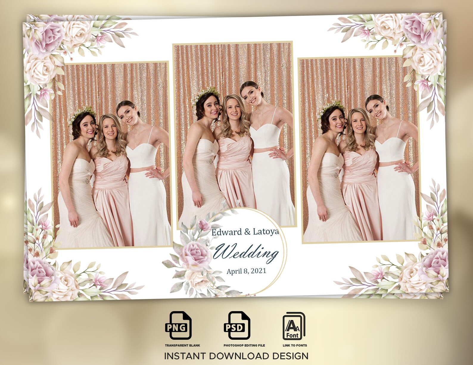 Modèle de photomaton de mariage Modèle de photomaton élégant - Etsy France