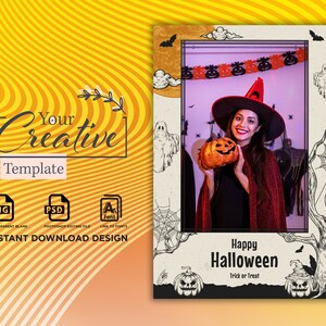 Halloween Photobooth Template Happy Halloween Photo Booth - Etsy