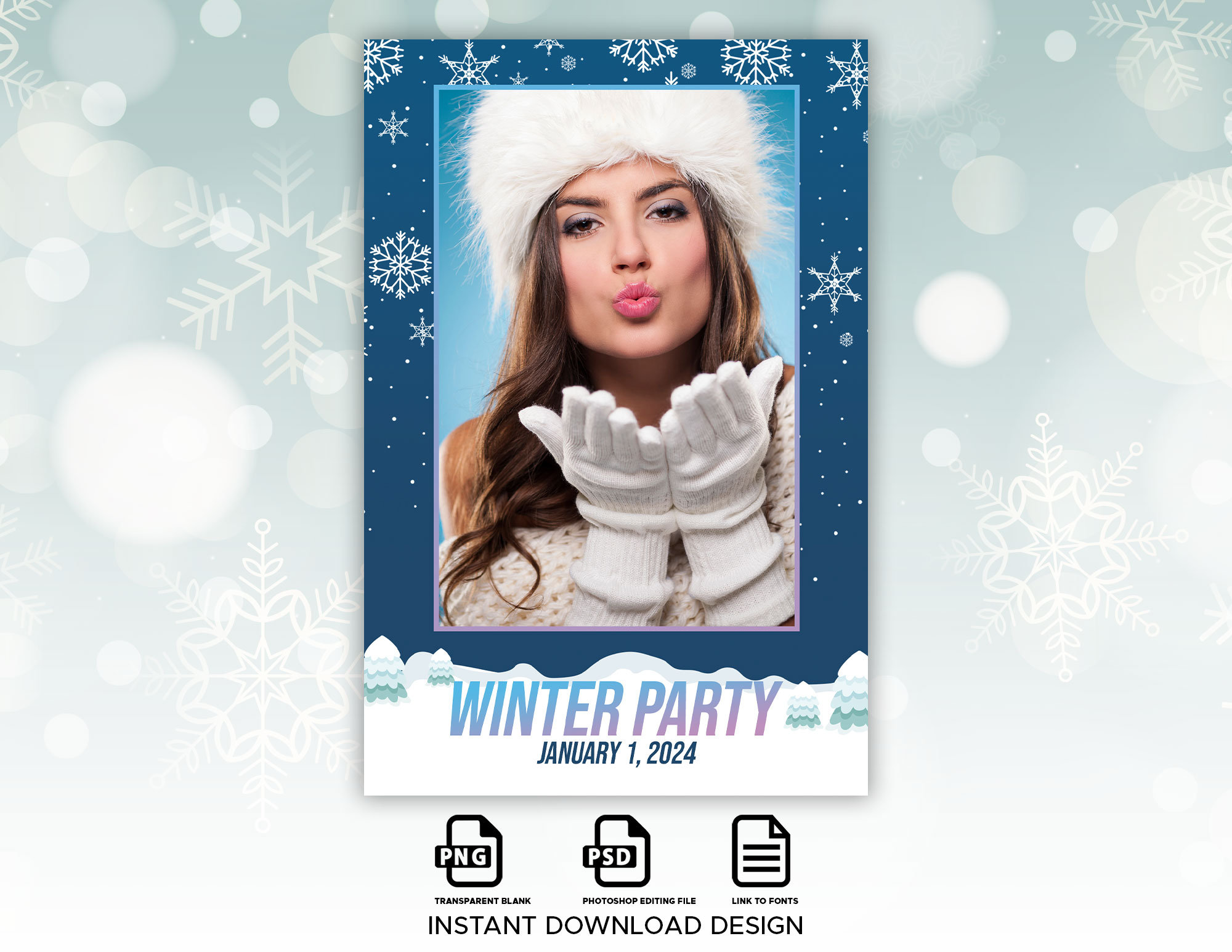 Photo Booth Template, Winter Wonderland Photo Booth Template ...