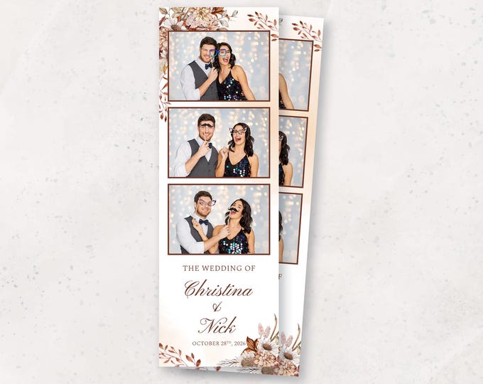 Classic Simple Elegant 2x6 Photo Strip Template for Photo Booth ...