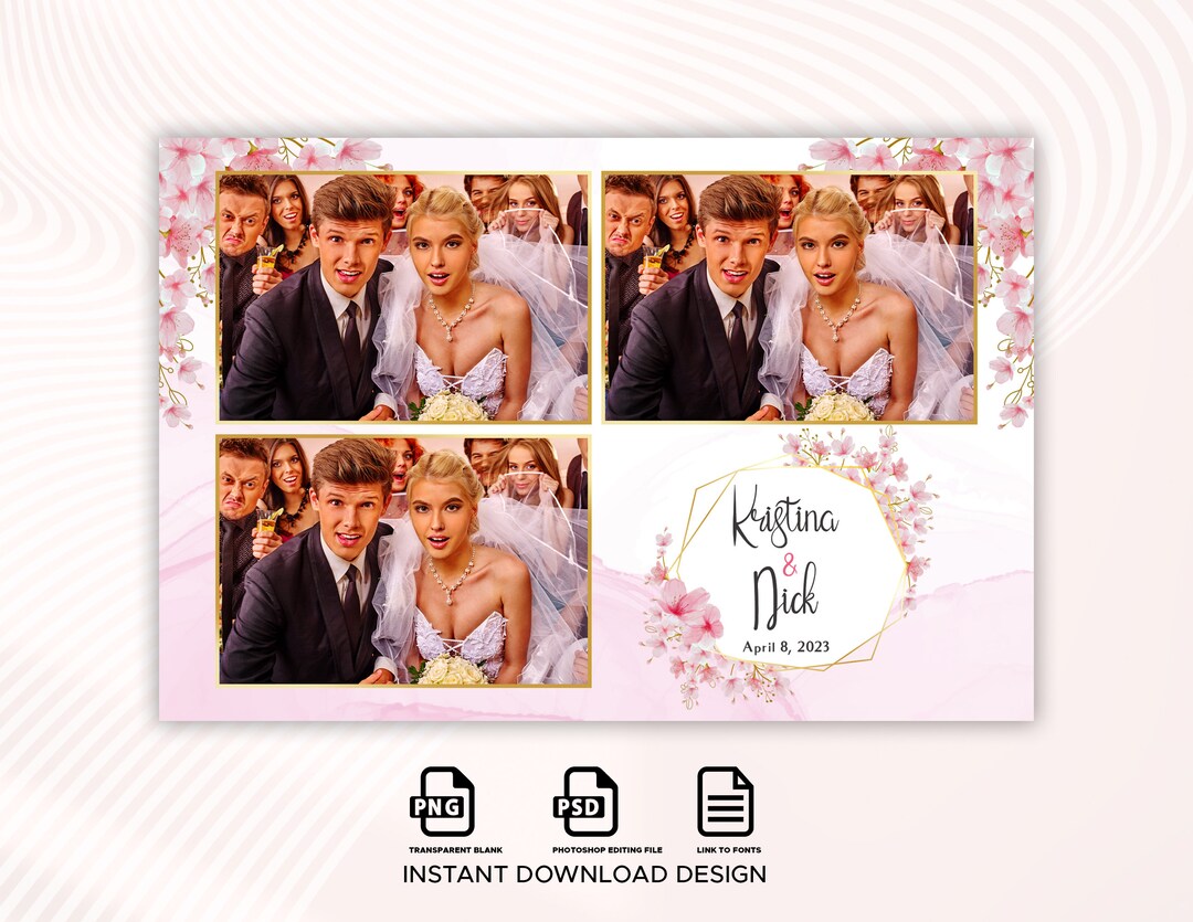 Wedding Photo Booth Template, Blossom Photo Booth Template, Photo Booth ...