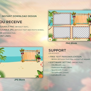 Luau Photobooth Template, Hawaiian Luau Party, Aloha Party, Photo Booth ...