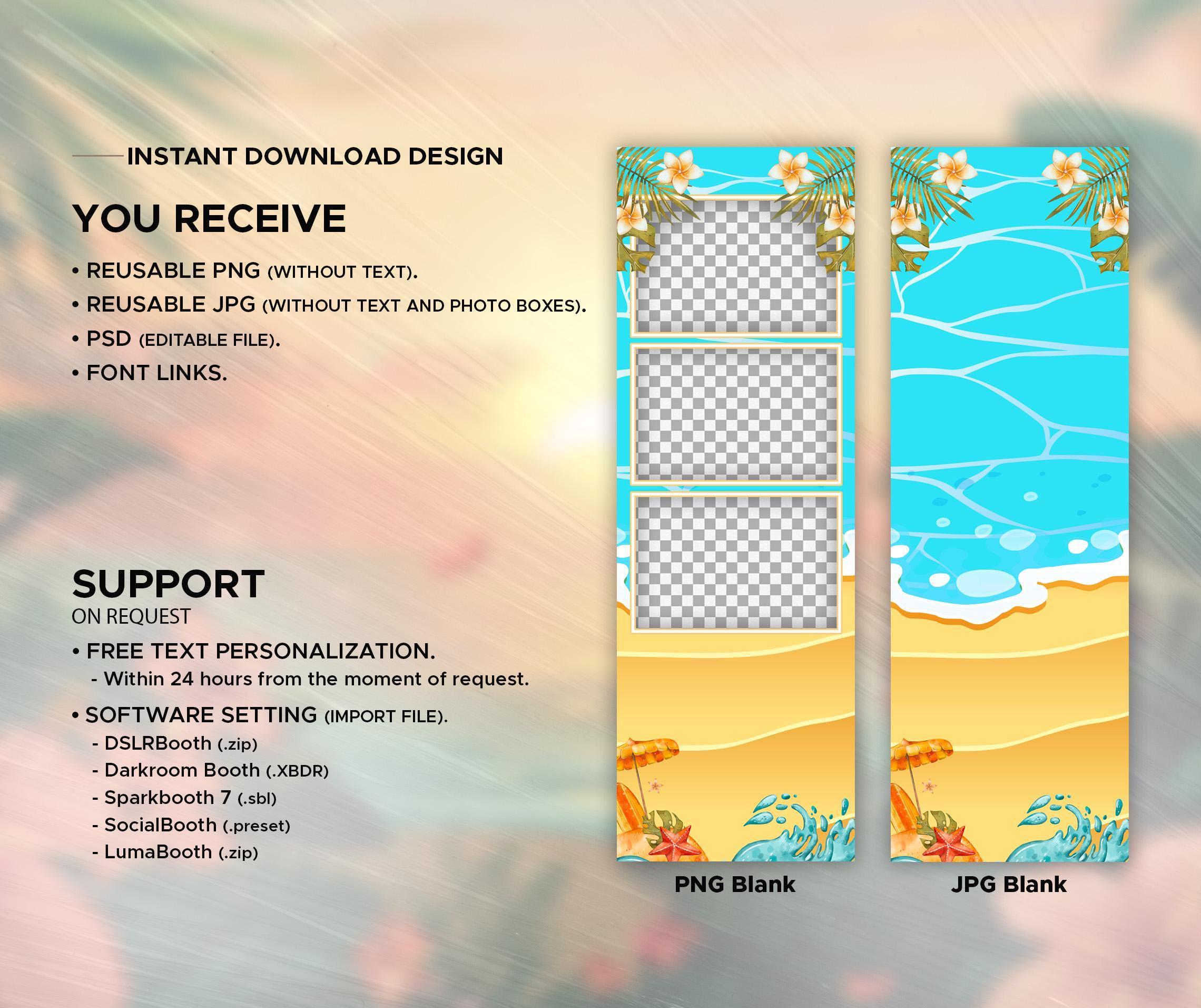 Summer Photobooth Template, Beach Party, Summer Party, Photo Booth ...