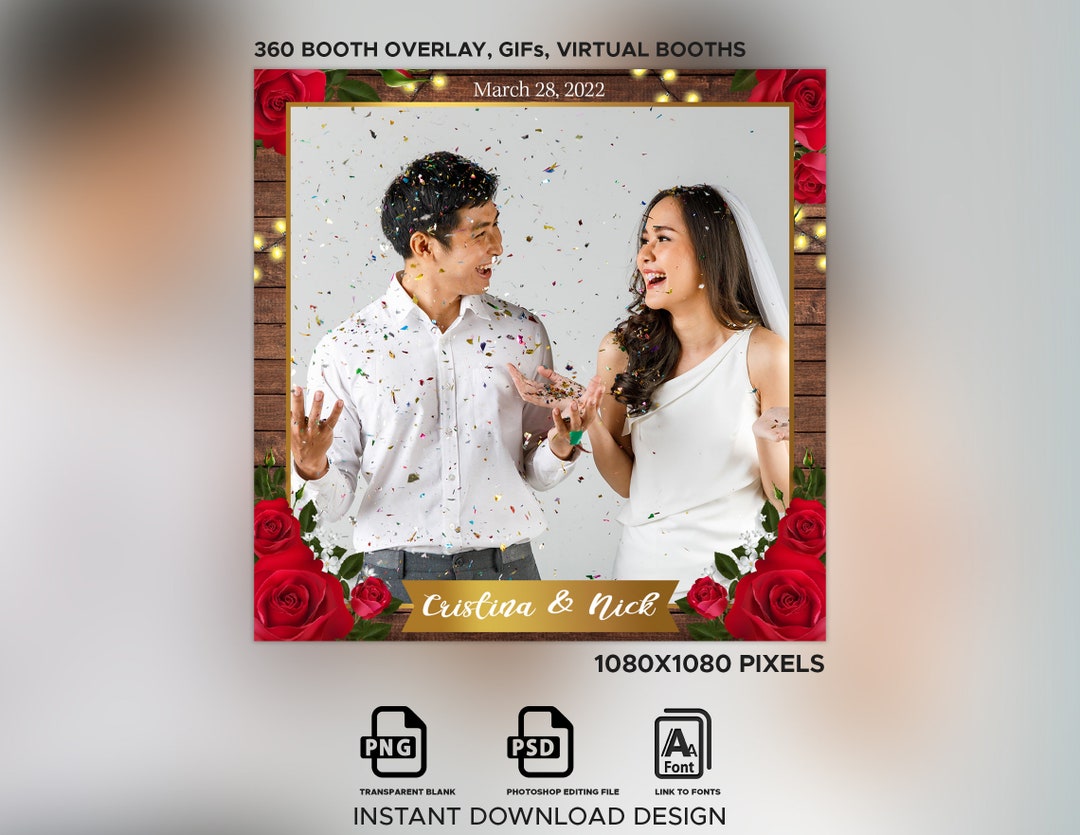 360 Booth Overlay, Wedding 360 Booth Overlay, Rustic Weddingtemplate ...