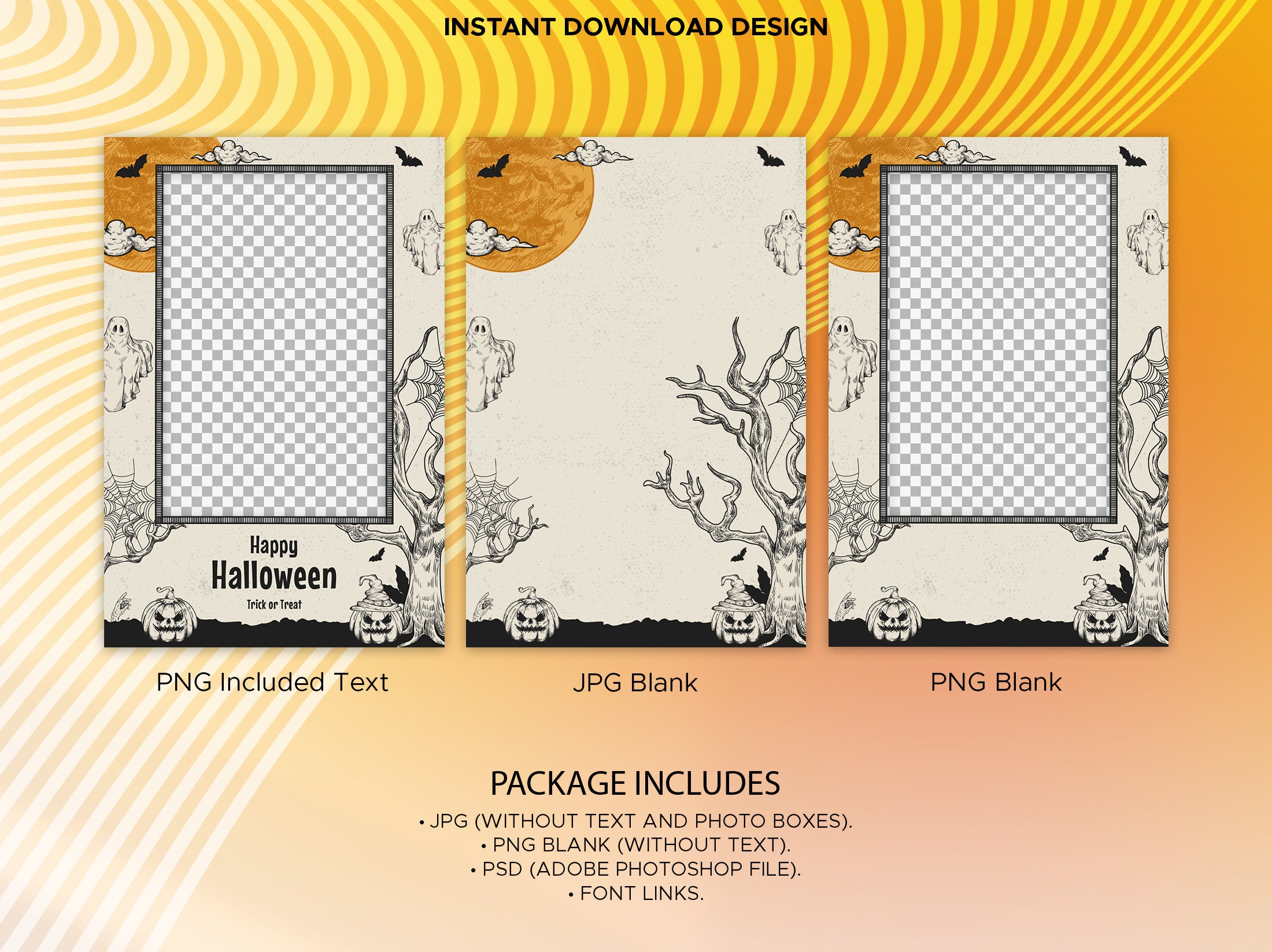 Halloween Photobooth Template, Happy Halloween Photo Booth Template ...