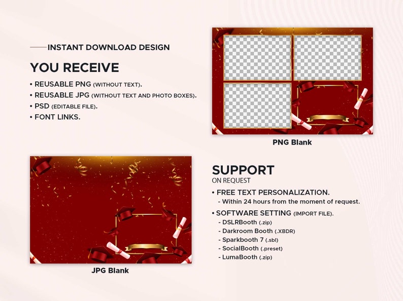 Class of Photo Booth Template, Graduation Photo Booth Template, Grad ...