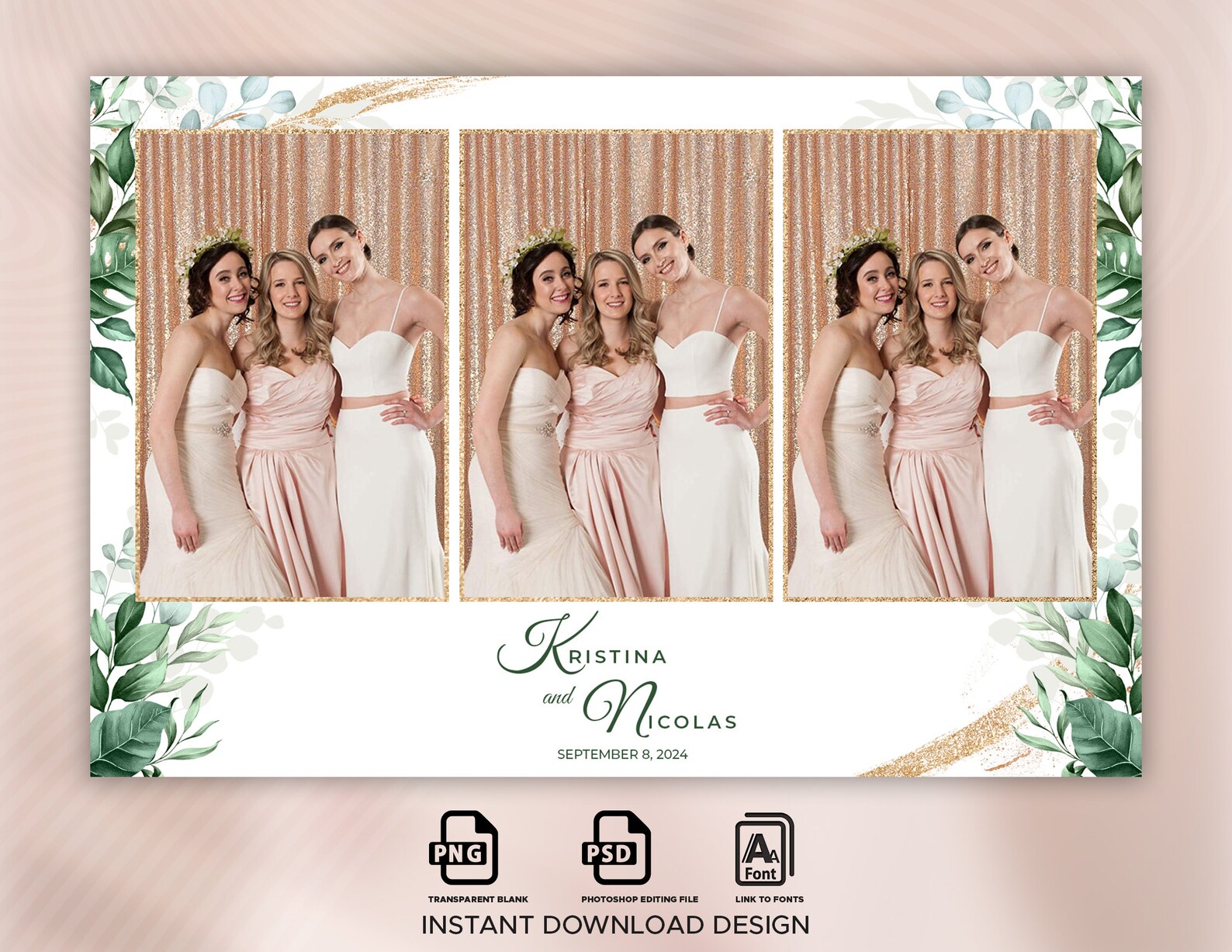 Wedding Photo Booth Template Elegant Photo Booth Template - Etsy