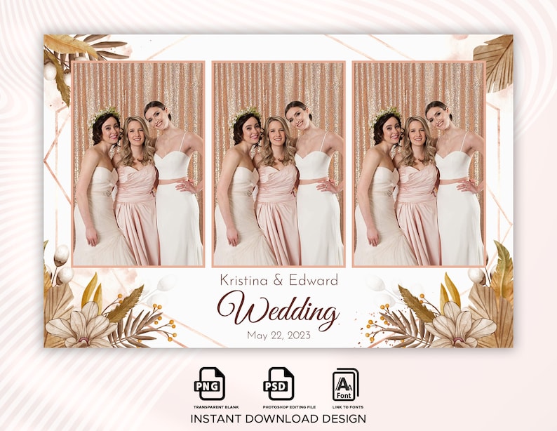 Wedding Photobooth Template Boho Photobooth Template 4x6 - Etsy Denmark