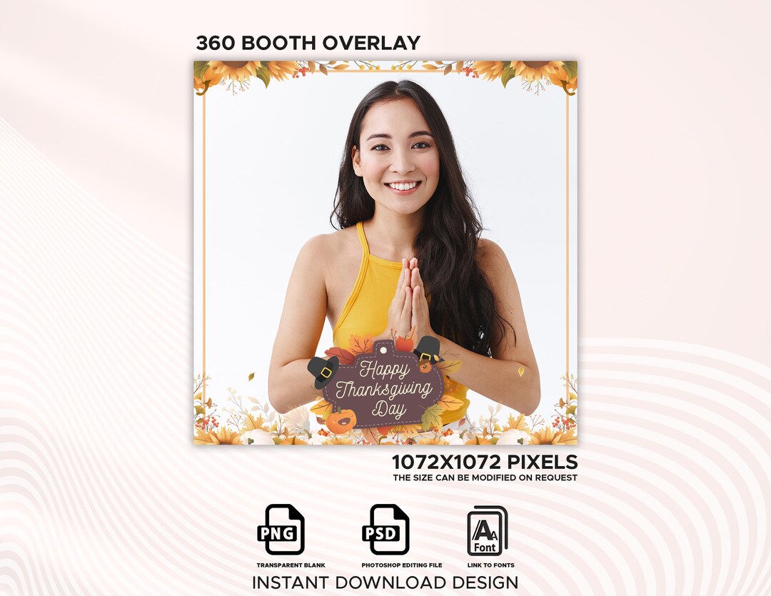 360 Booth, Thanksgiving Overlay, Fall Photo Booth Template, Fall Wedding, 360 Overlay, Harvest ...