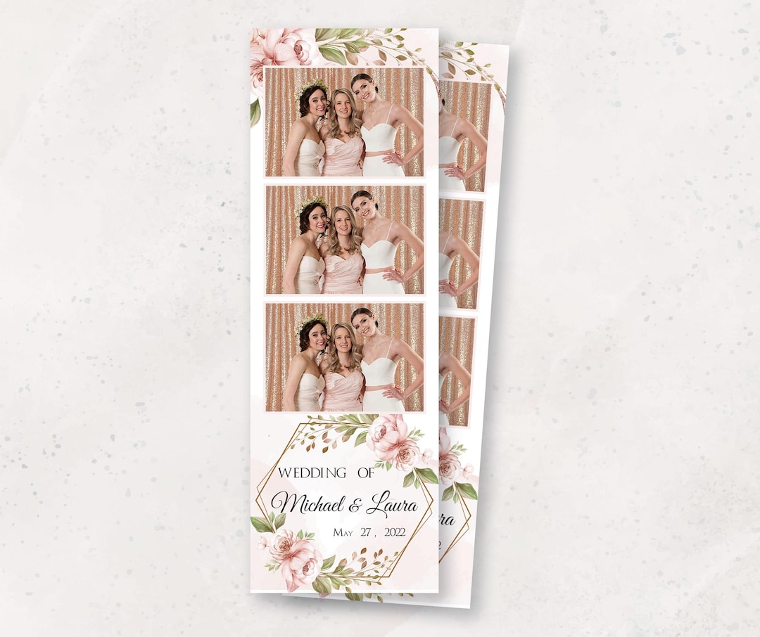 Wedding Photobooth Template | Elegant Photo Booth Template | 2x6 Strip ...