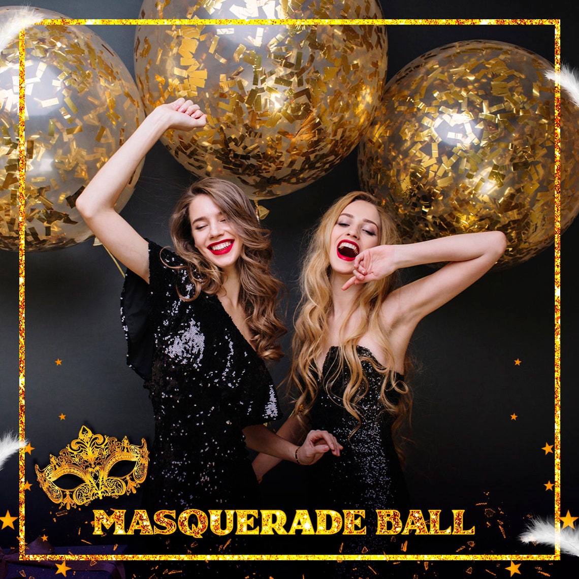 Masquerade 360 Booth Overlay, Mardi Gras 360 Booth Template, 360 Booth ...
