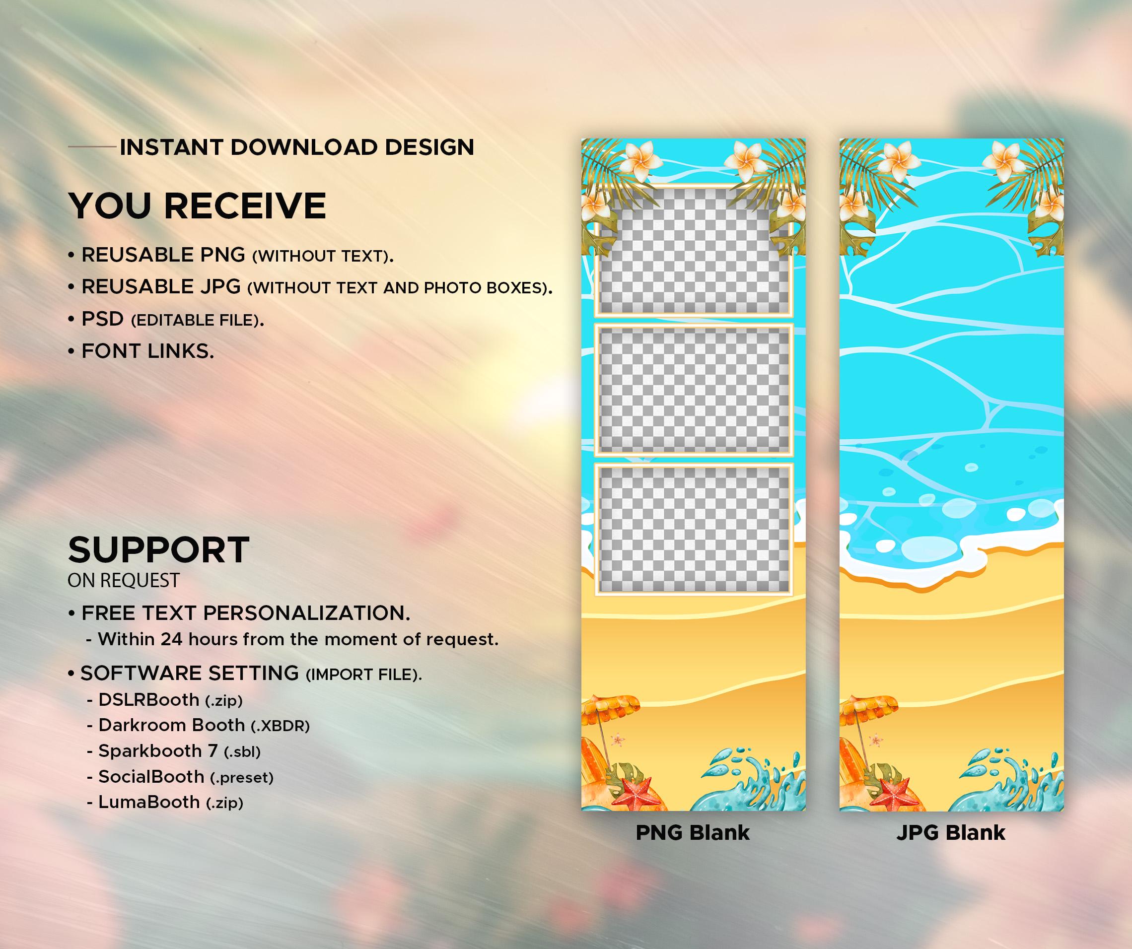 Summer Photobooth Template, Beach Party, Summer Party, Photo Booth ...