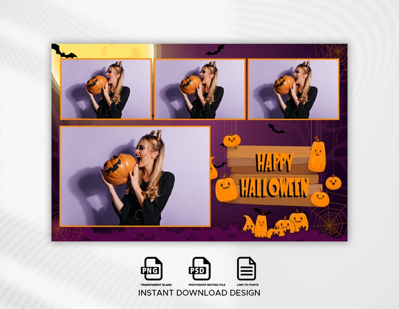 Photo Booth Template, Halloween Photo Booth Template, 4x6 Photo Booth ...
