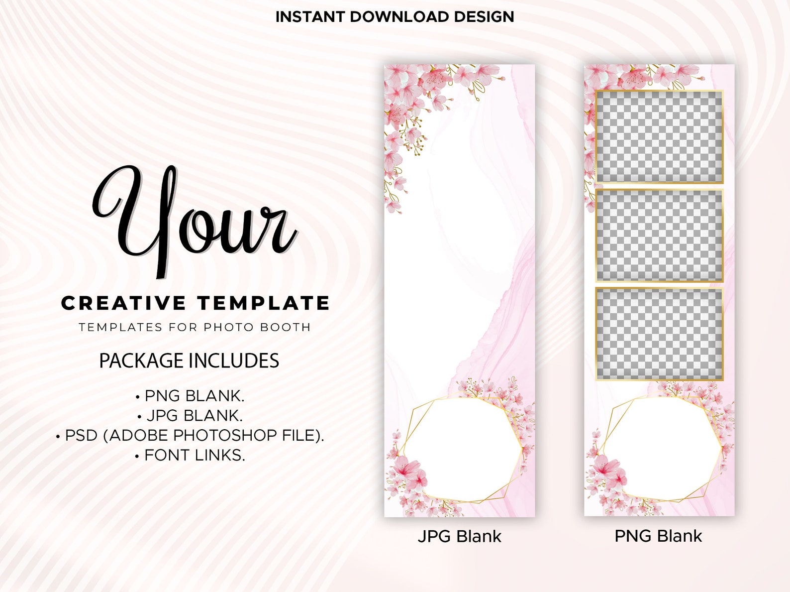 Wedding Photo Booth Template, Blossom Photo Booth Template, Photo Booth ...