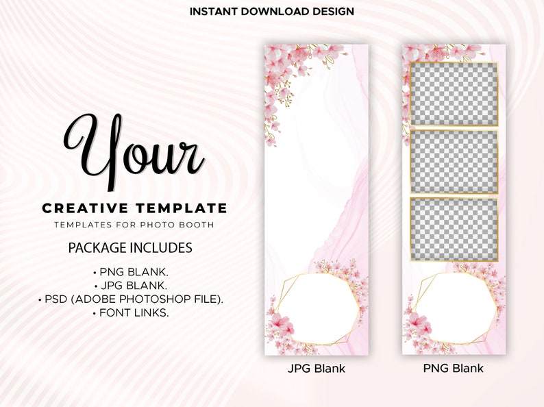 Wedding Photo Booth Template, Blossom Photo Booth Template, Photo Booth ...