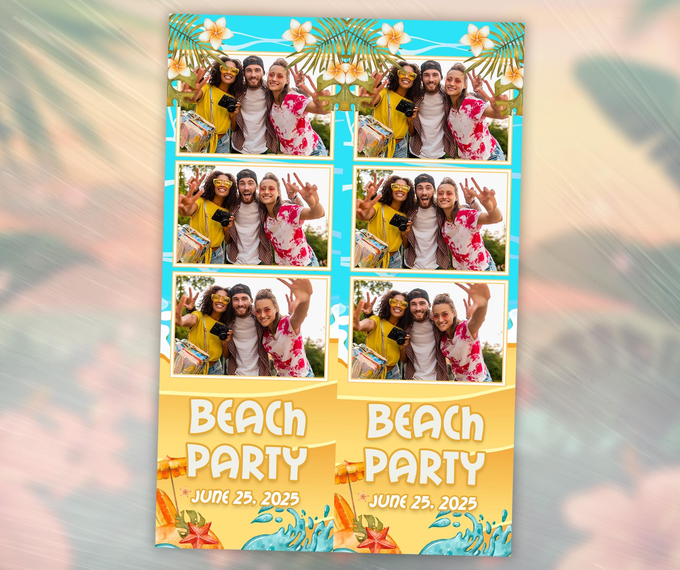 Summer Photobooth Template, Beach Party, Summer Party, Photo Booth ...