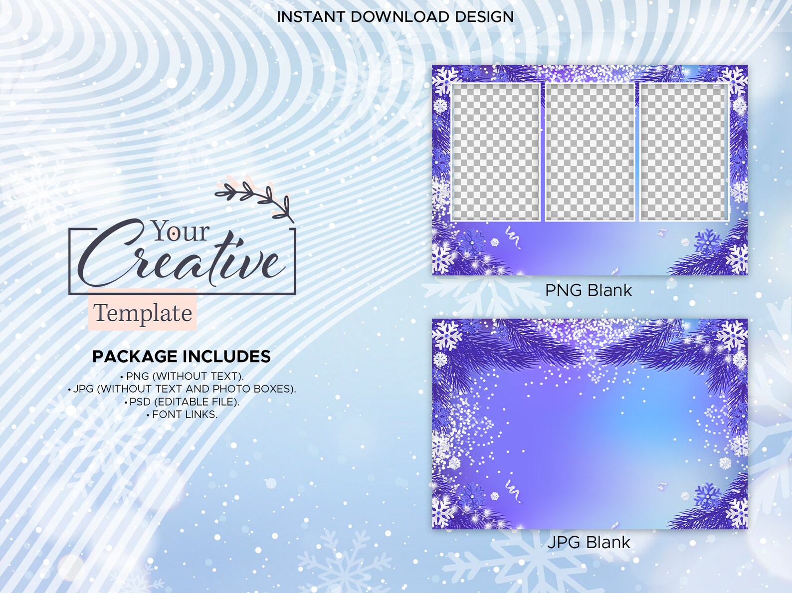 Winter Photo Booth Template, Photo Booth Template Winter, Winter Party ...