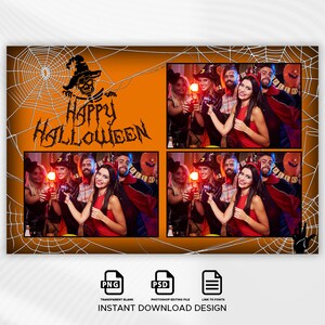 Photobooth Template Halloween, Hapy Halloween Photo Booth Template, 4x6 ...