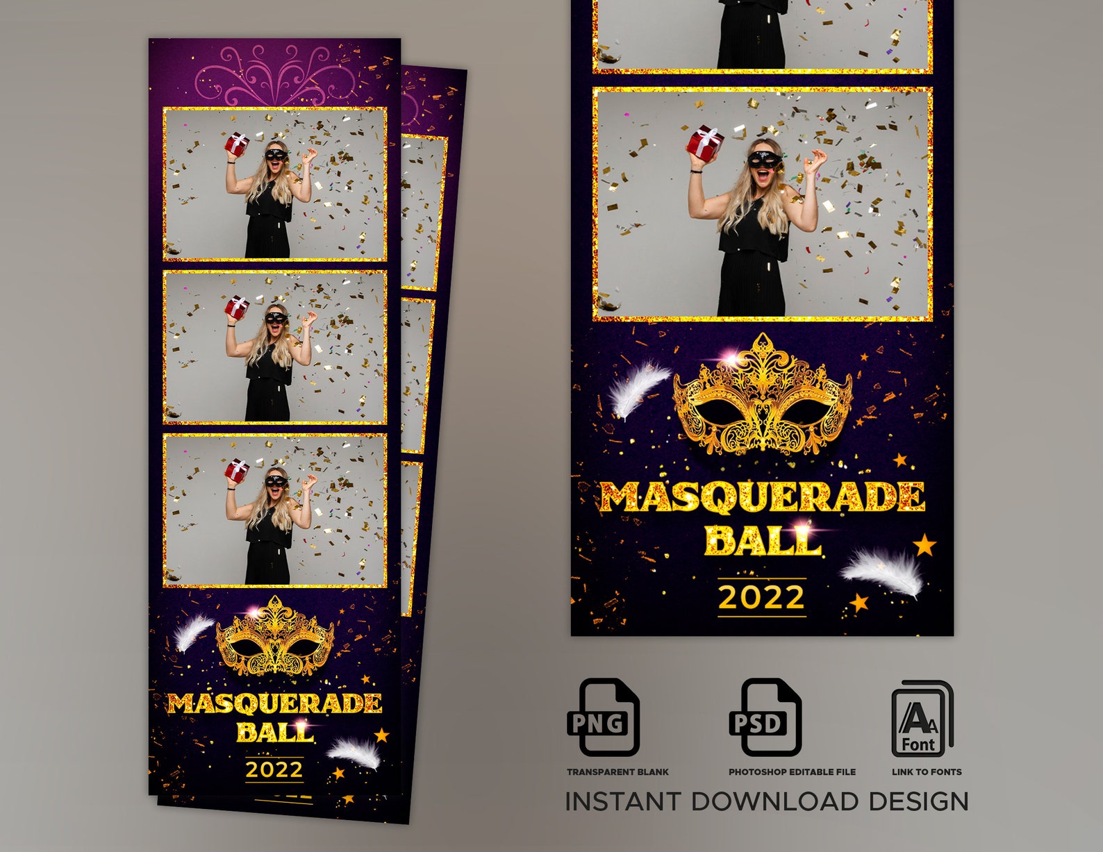 Masquerade Photo Booth Template Mardi Gras Photo Booth - Etsy