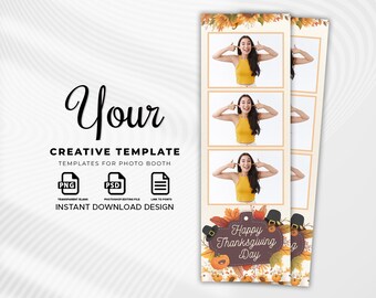 Fall 2x6 Photo Booth Template for Thanksgiving Friendsgiving Festival ...