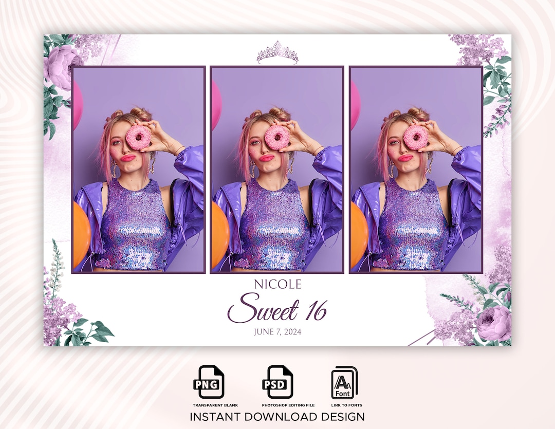Sweet Sixteen Photo Booth Template Sweet 16 Photo Booth - Etsy
