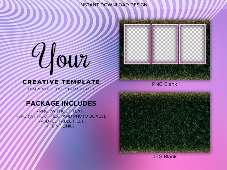 Party Photo Booth Template, Garden Neon Party Photo Booth Template ...