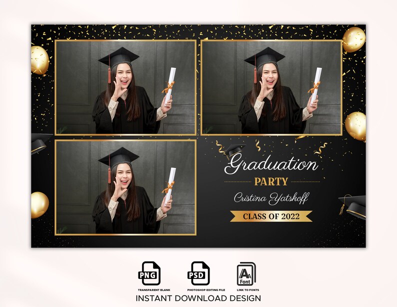 Graduation Photo Booth Template Graduation Photobooth - Etsy