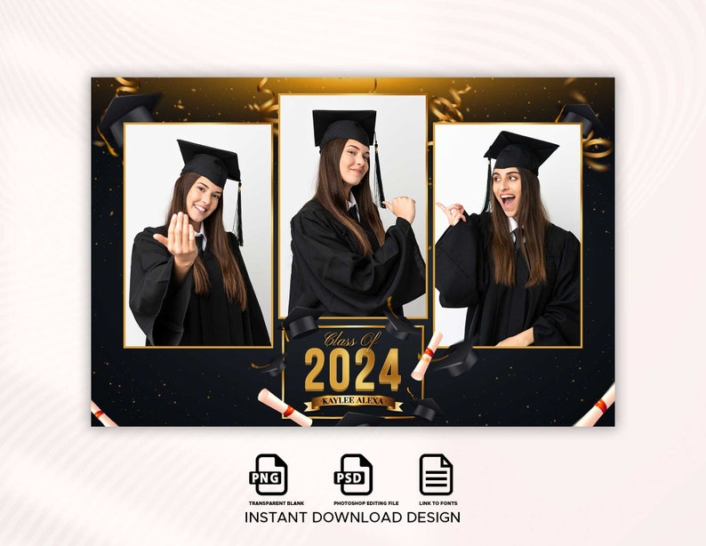 Class of Photo Booth Template, Graduation Photo Booth Template, Class ...