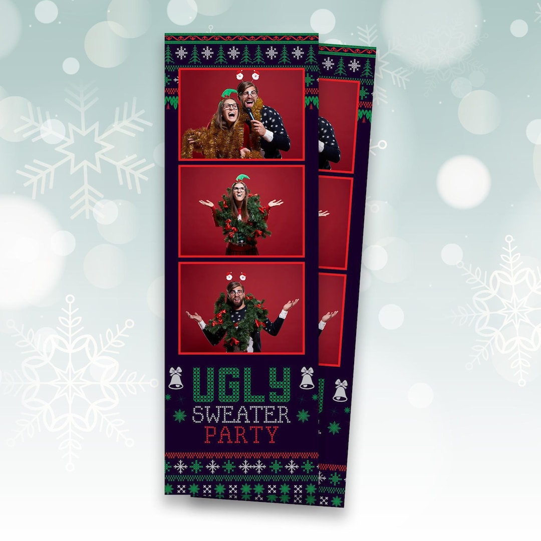 Ugly Sweater Party Photo Booth Template | Сhristmas Photobooth Template ...